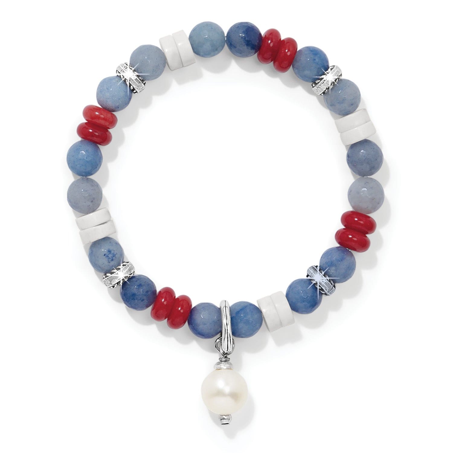 Americana Beach Pearl Charm Stretch Bracelet - Brighton
