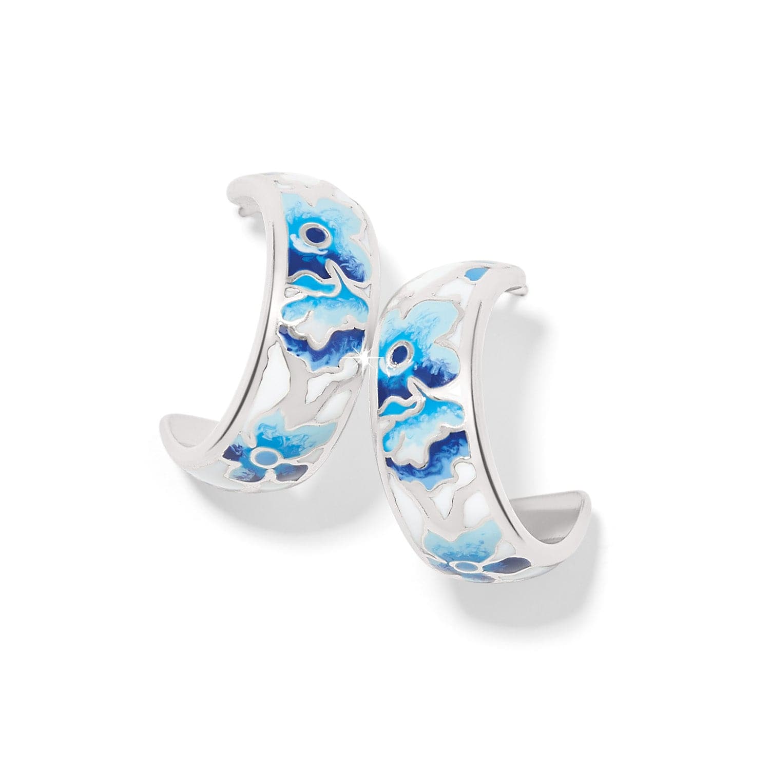 Kyoto In Bloom Indigo Hoop Earrings - Brighton