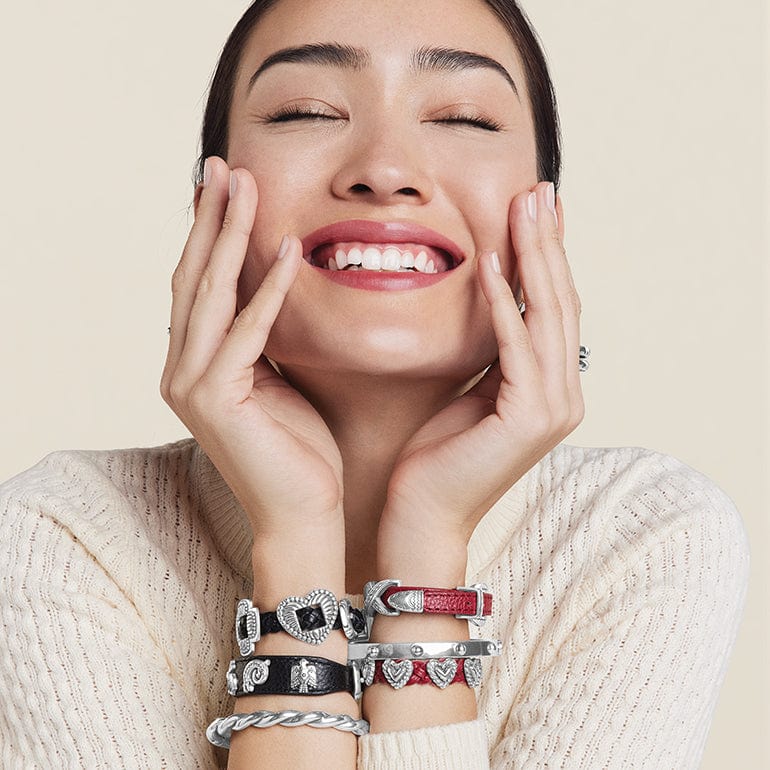 Stacking Leather Bandit Bracelets - Brighton