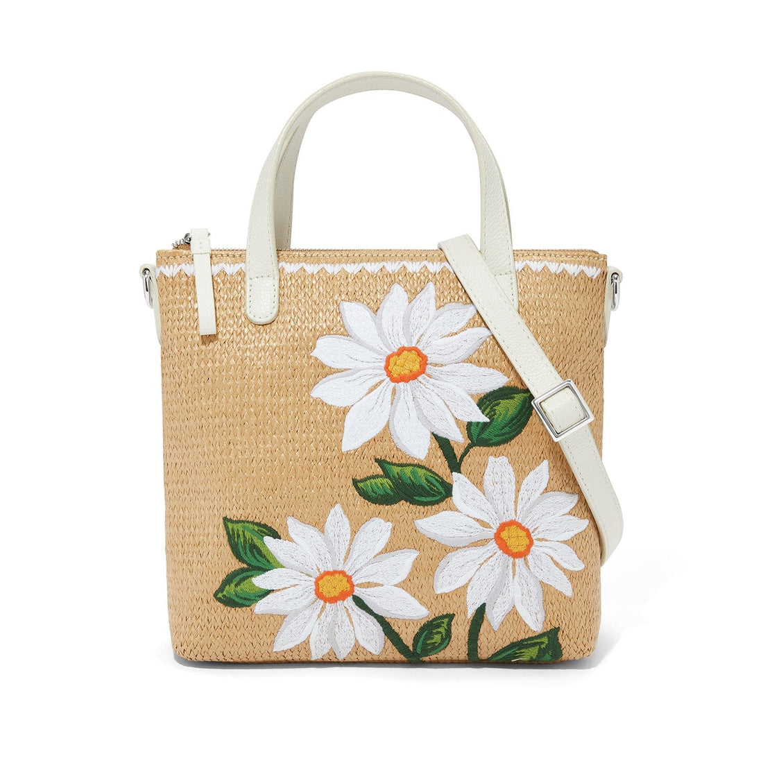 Daisy Dee Embroidery Straw Tote - Brighton