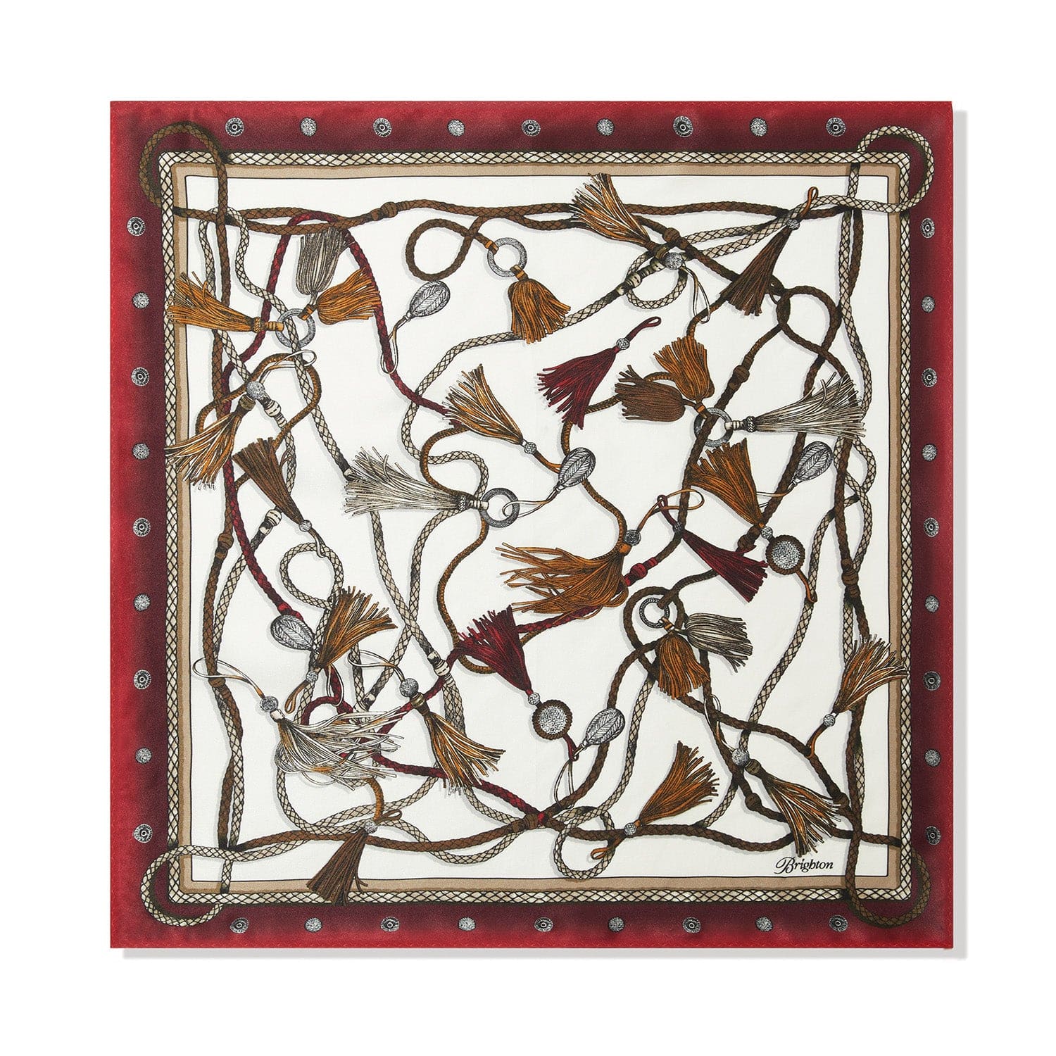 Ferrara Tassel Print Scarf - Brighton