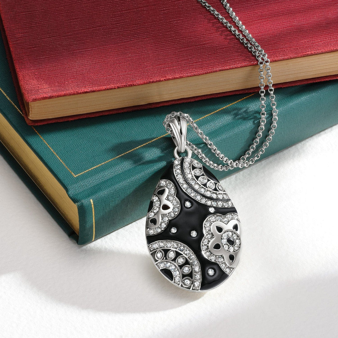 Flora Black Reversible Convertible Necklace - Brighton