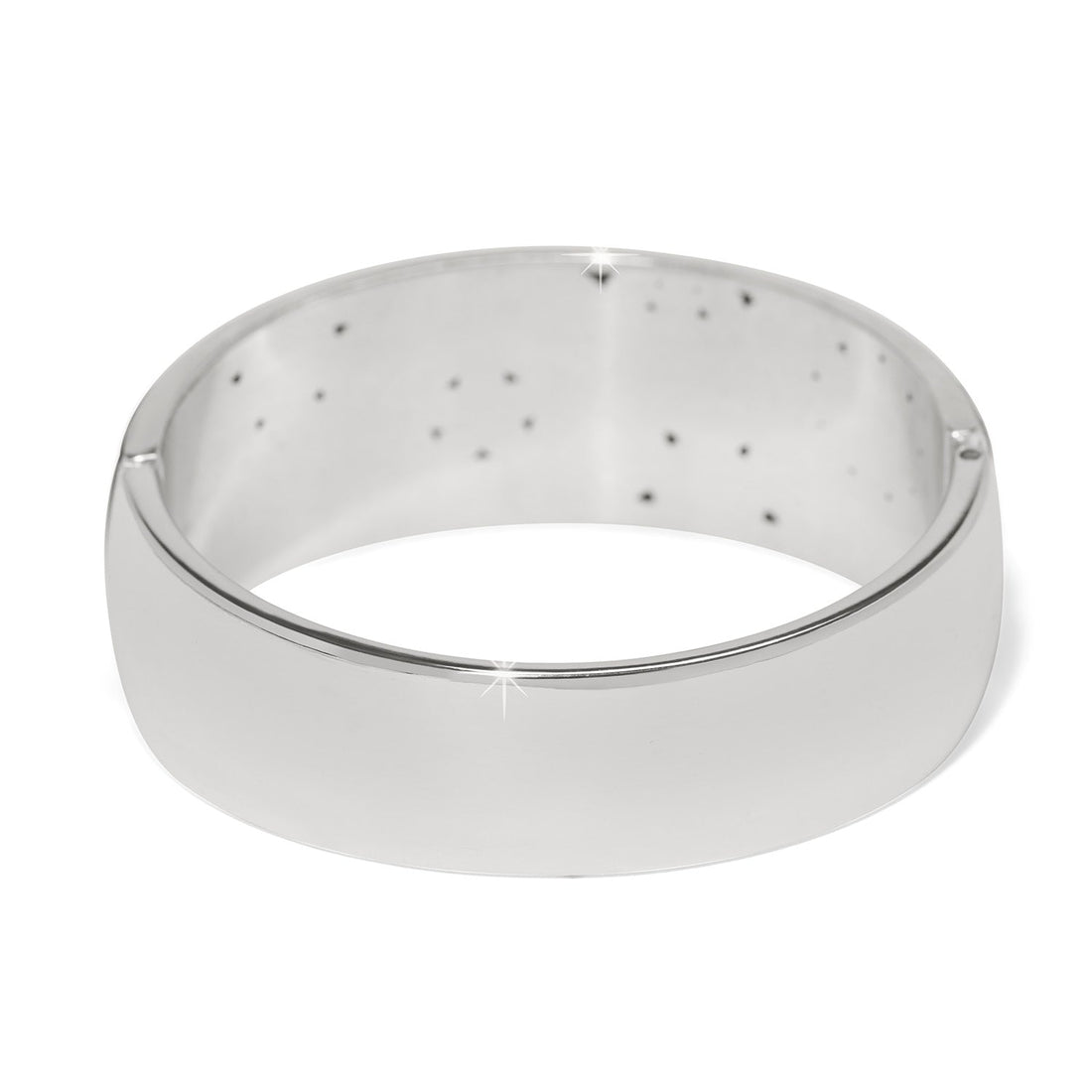 Flora Black Wide Hinged Bangle Bracelet - Brighton