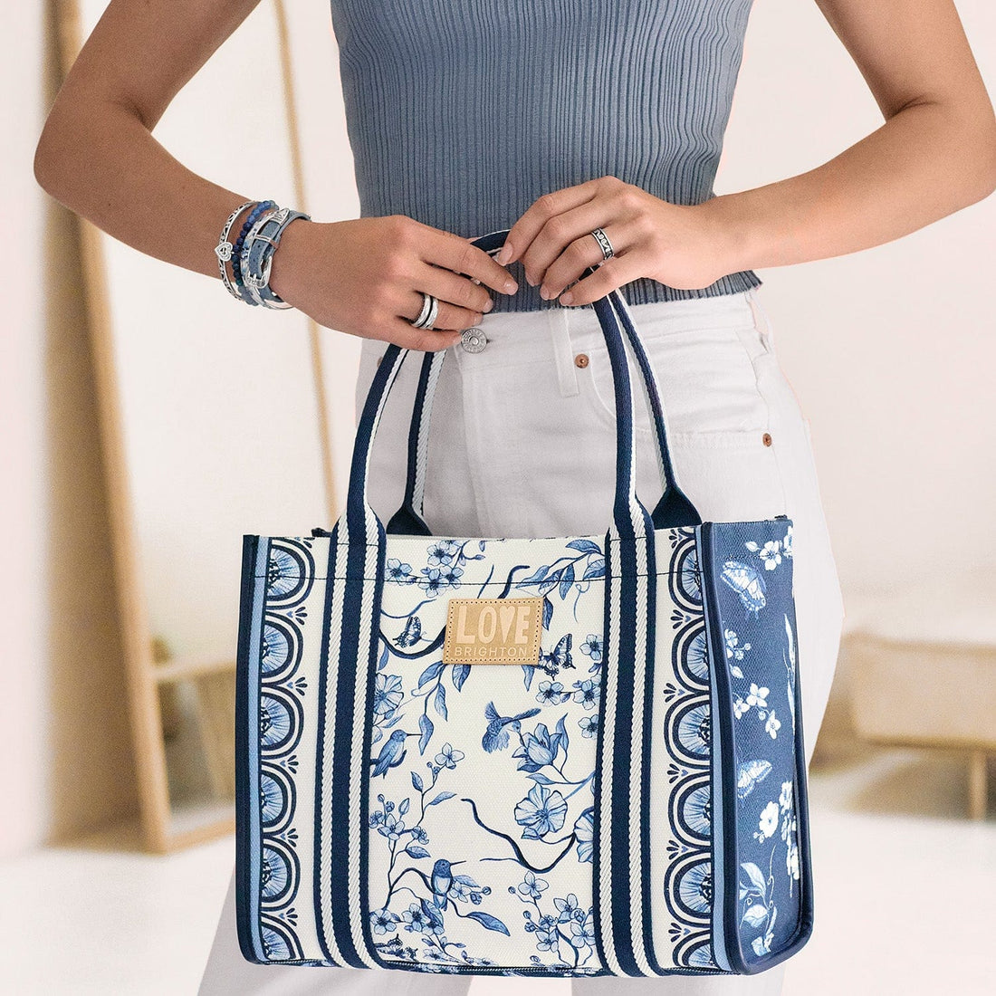 Indigo Song Bird Canvas Carryall - Brighton