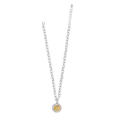 Mosaic Round Two Tone Pendant Necklace - Brighton