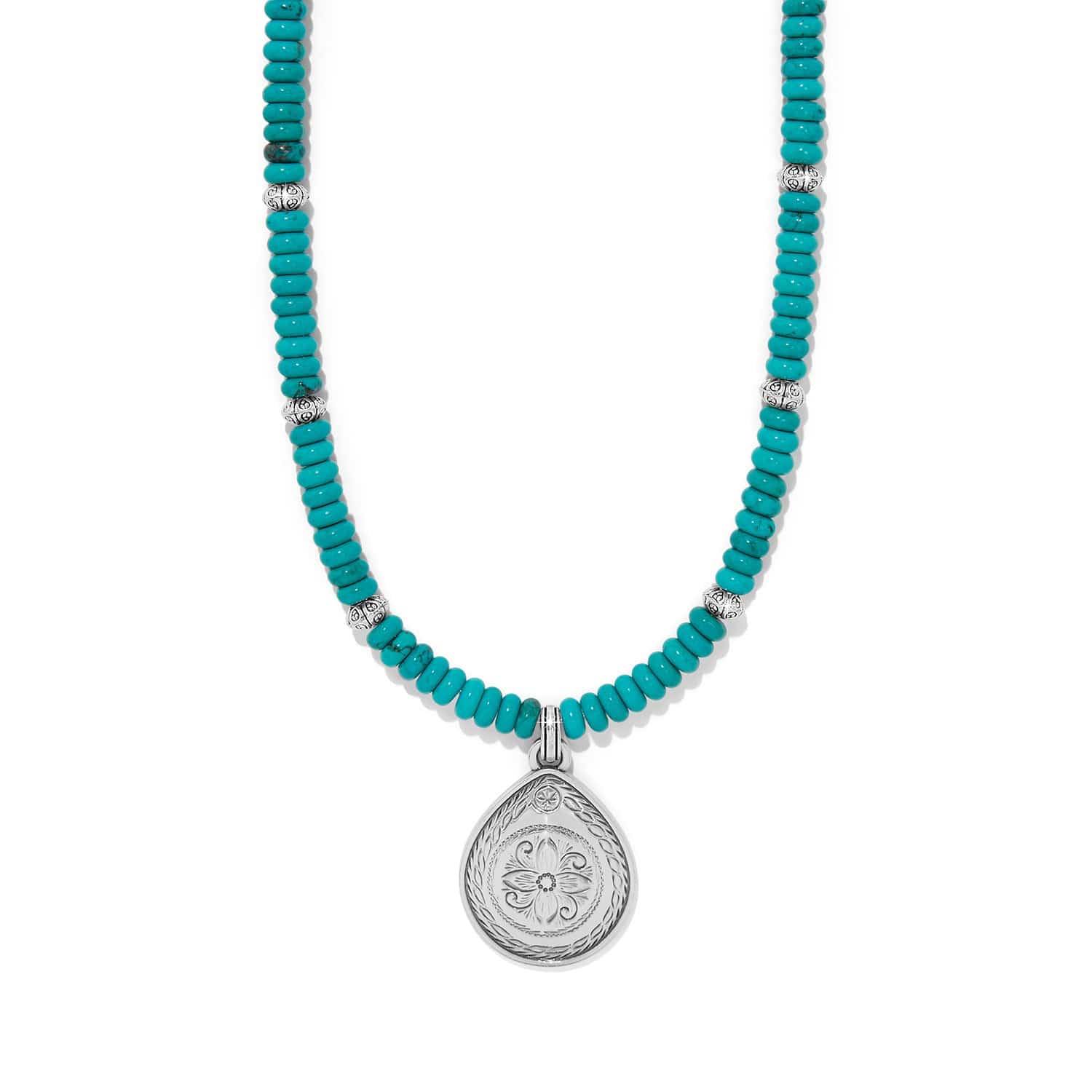 Mosaic Turquoise Teardrop Necklace - Brighton