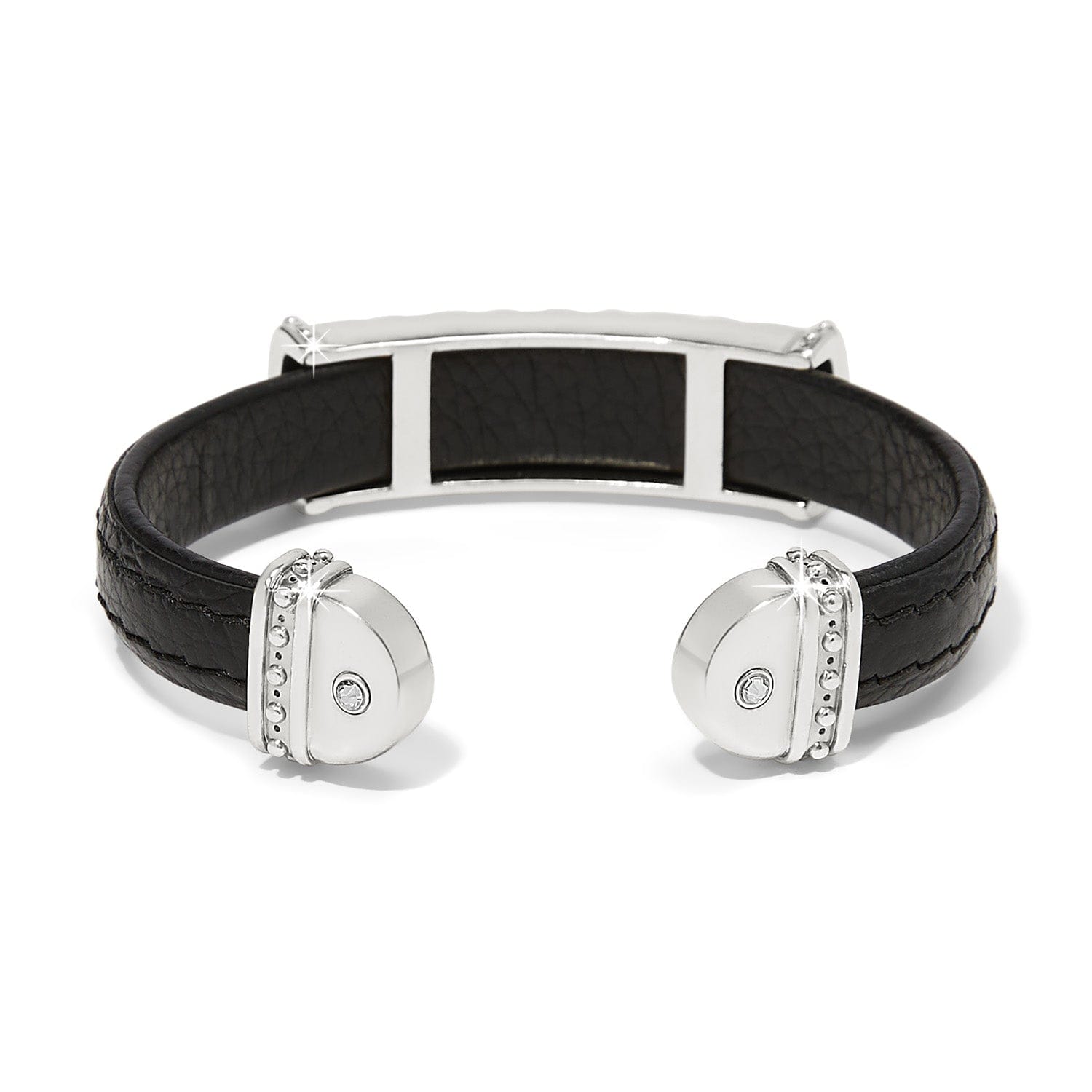 Mosaic Two Tone Leather Bar Cuff Bracelet - Brighton