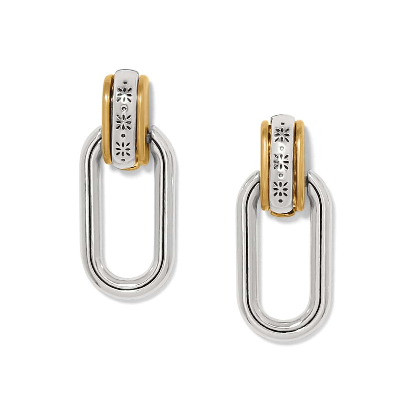 Mosaic Two Tone Post Drop Earrings - Brighton