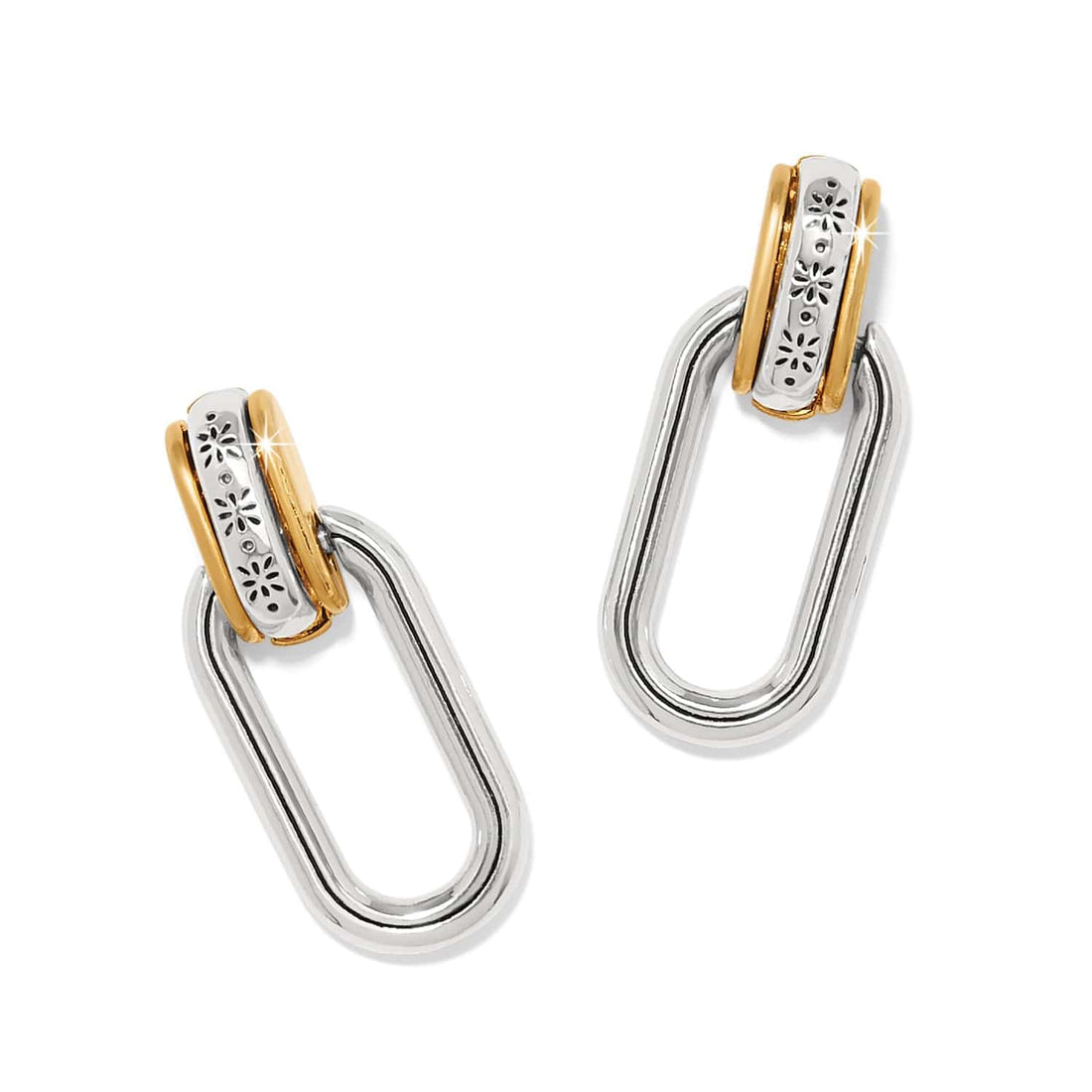 Mosaic Two Tone Post Drop Earrings - Brighton