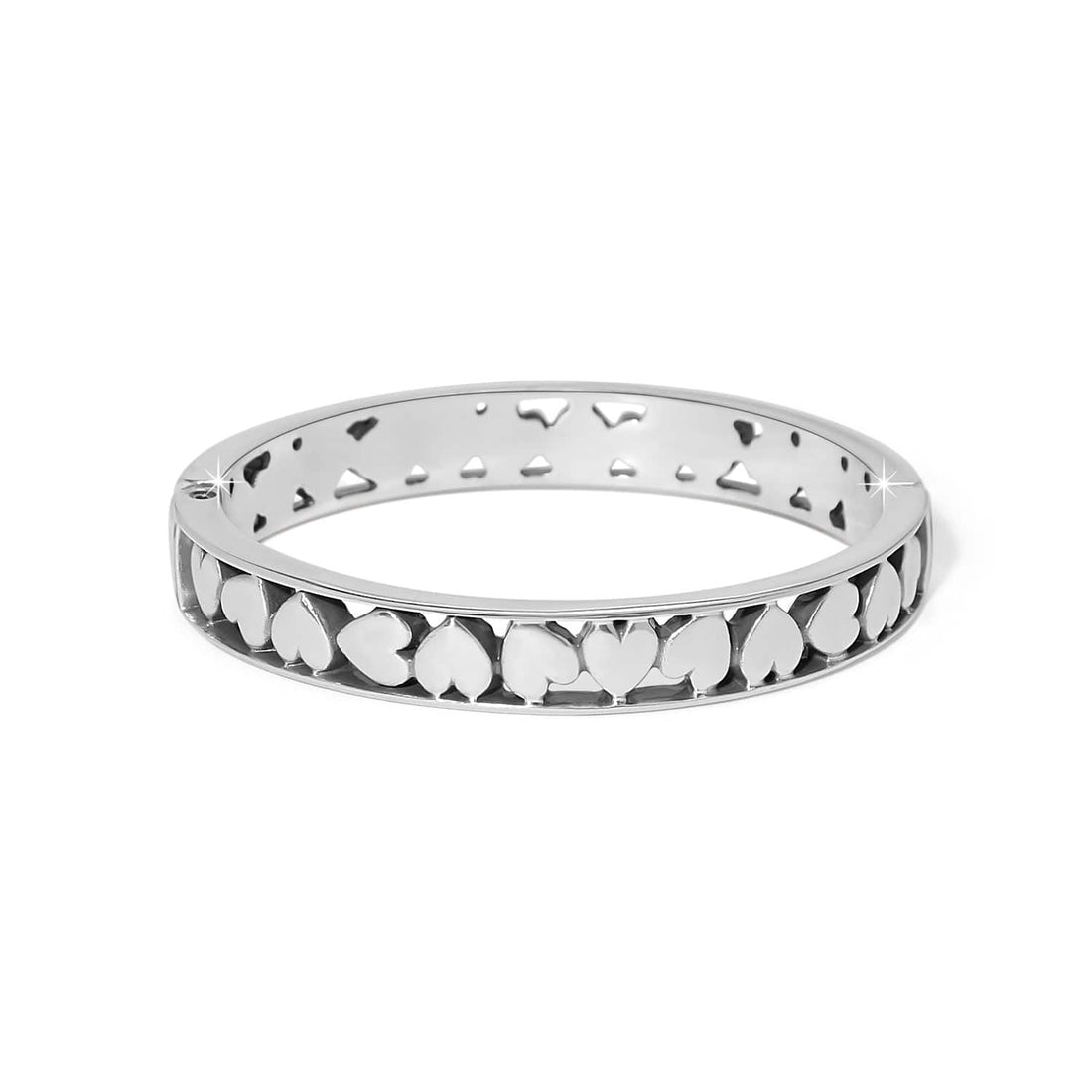 Mystery Of Love Hearts Hinged Bangle - Brighton