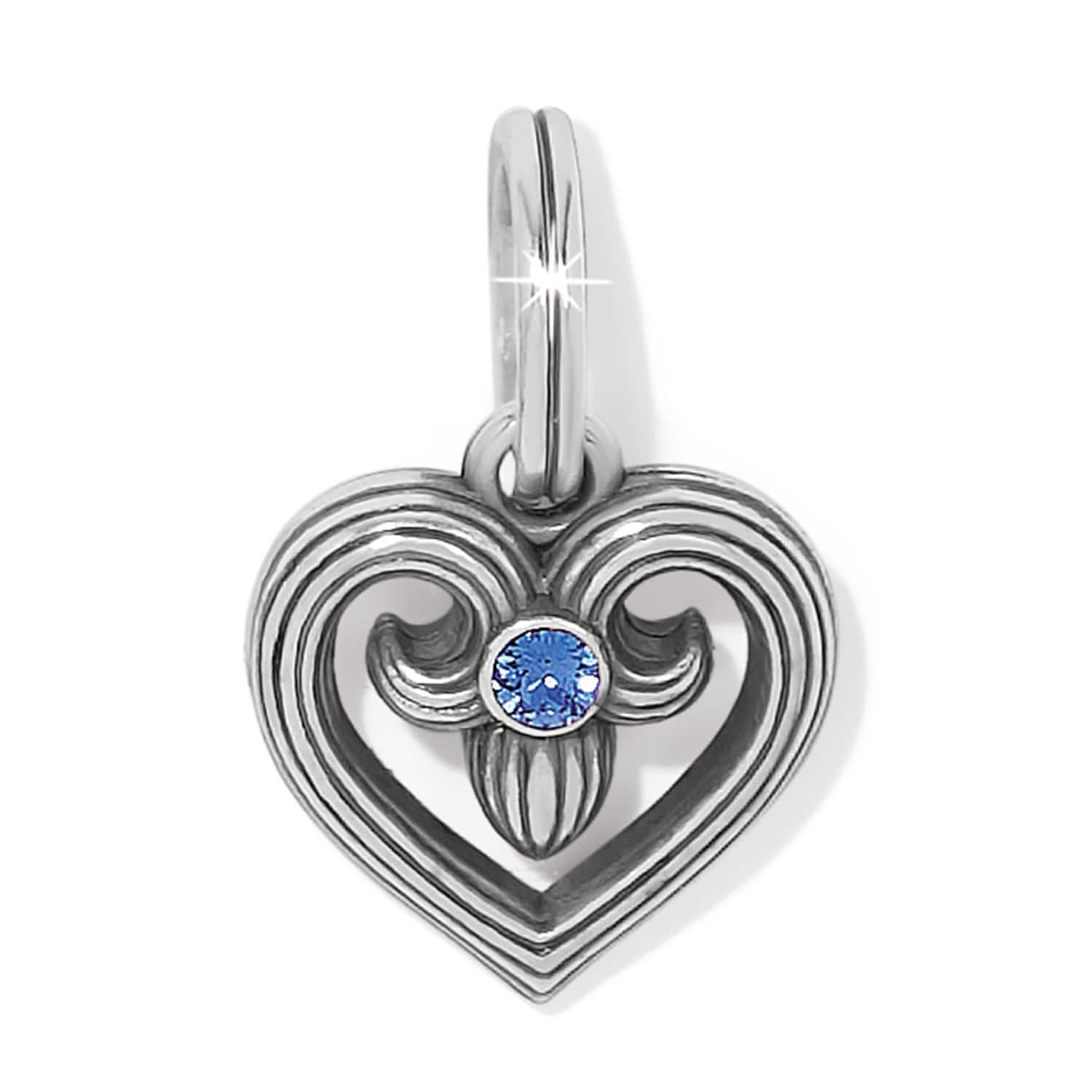 One Heart Azure Heart Charm - Brighton