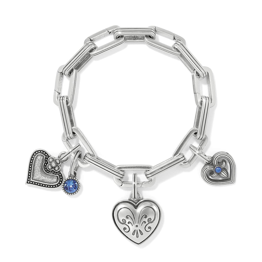 One Heart Azure Heart Charm - Brighton
