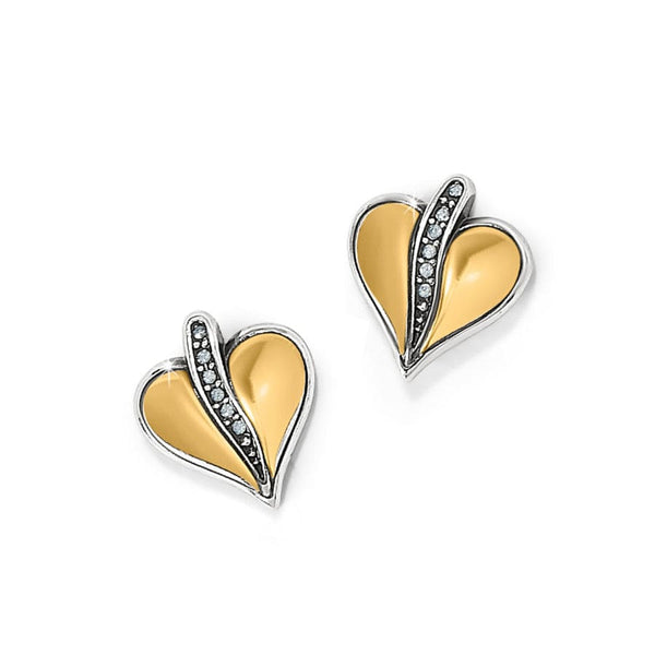 Precious Heart Two Tone Post Earrings - Brighton