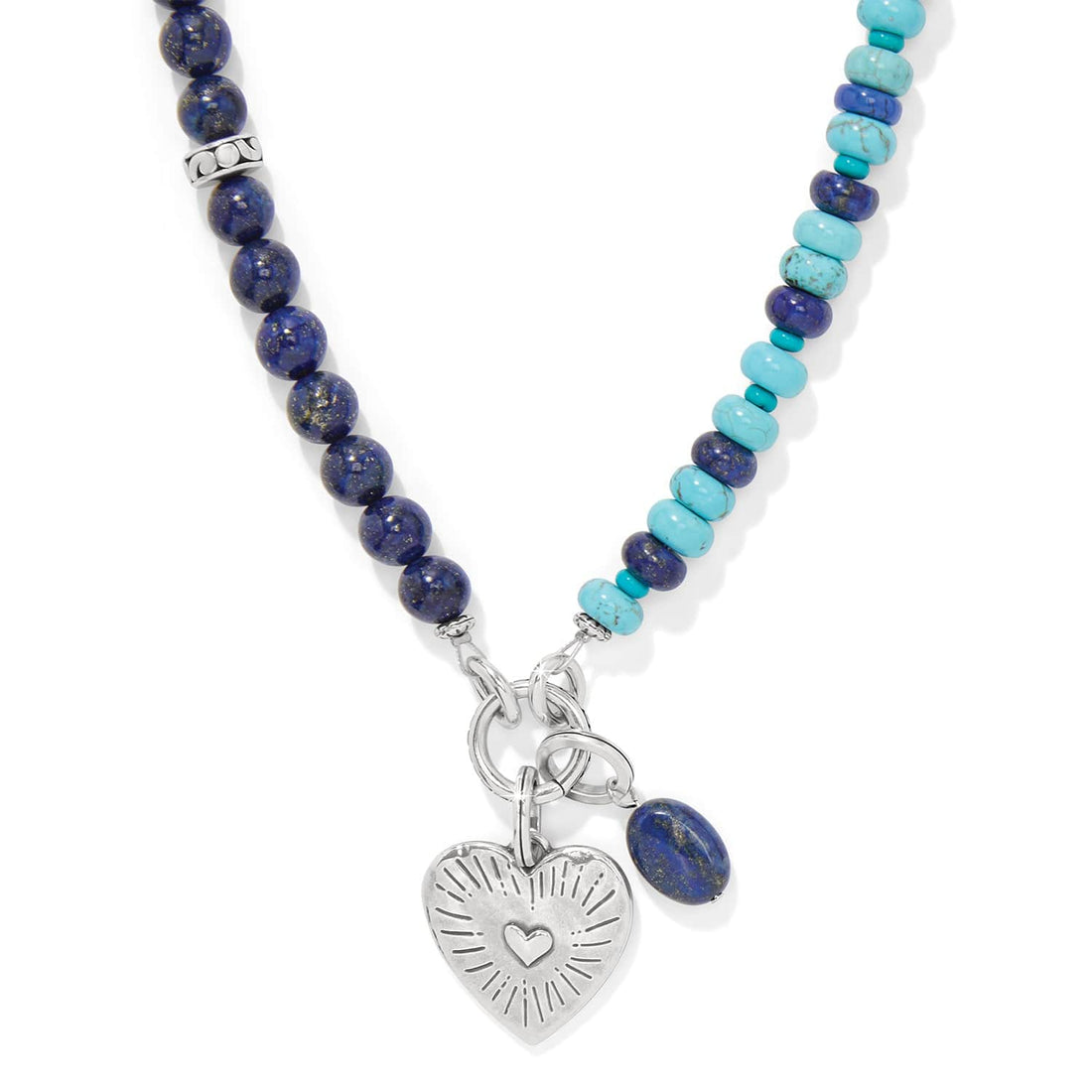 Token Charm Lapis Turquoise Necklace - Brighton
